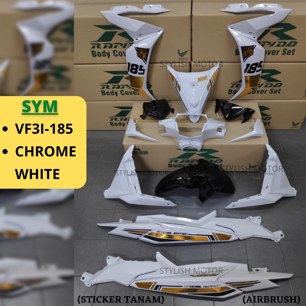 (STICKER TANAM/AIRBRUSH) RAPIDO COVER SET GREECE SYM VF3 ABS LE V1 V2 ...