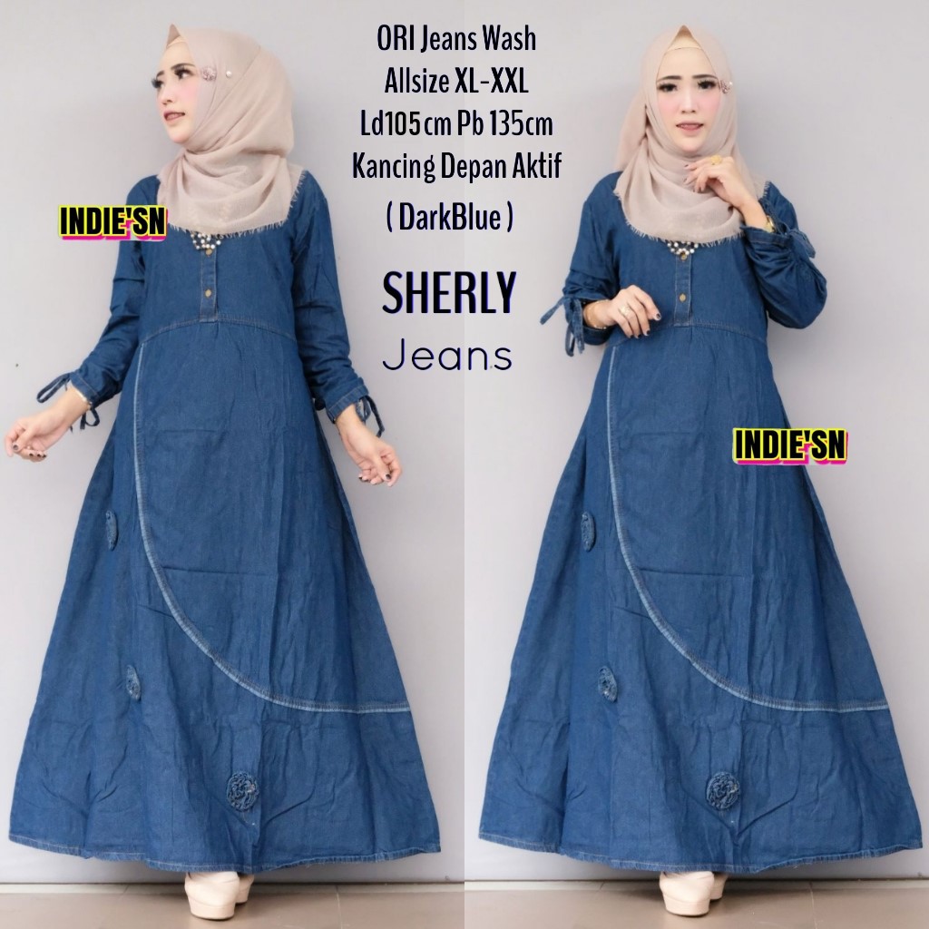 Gamis MAWAR SHERLY JEANS DRESS ORIGINAL RECENT GBJ | Shopee Malaysia