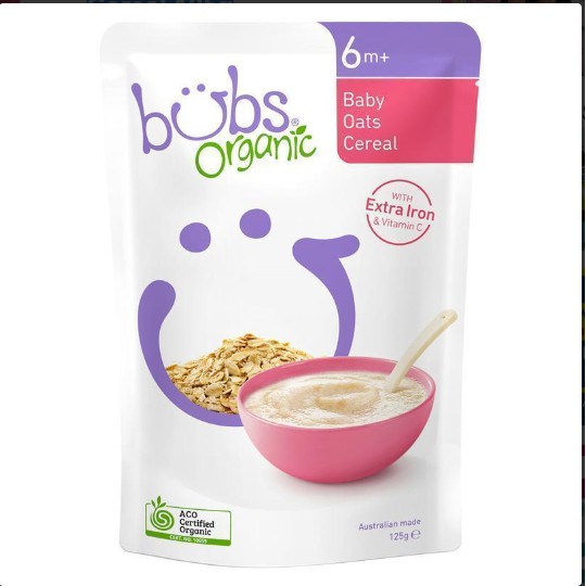 Bubs Organic Baby Oats Cereal 125g (Imported from Australia) | Shopee ...