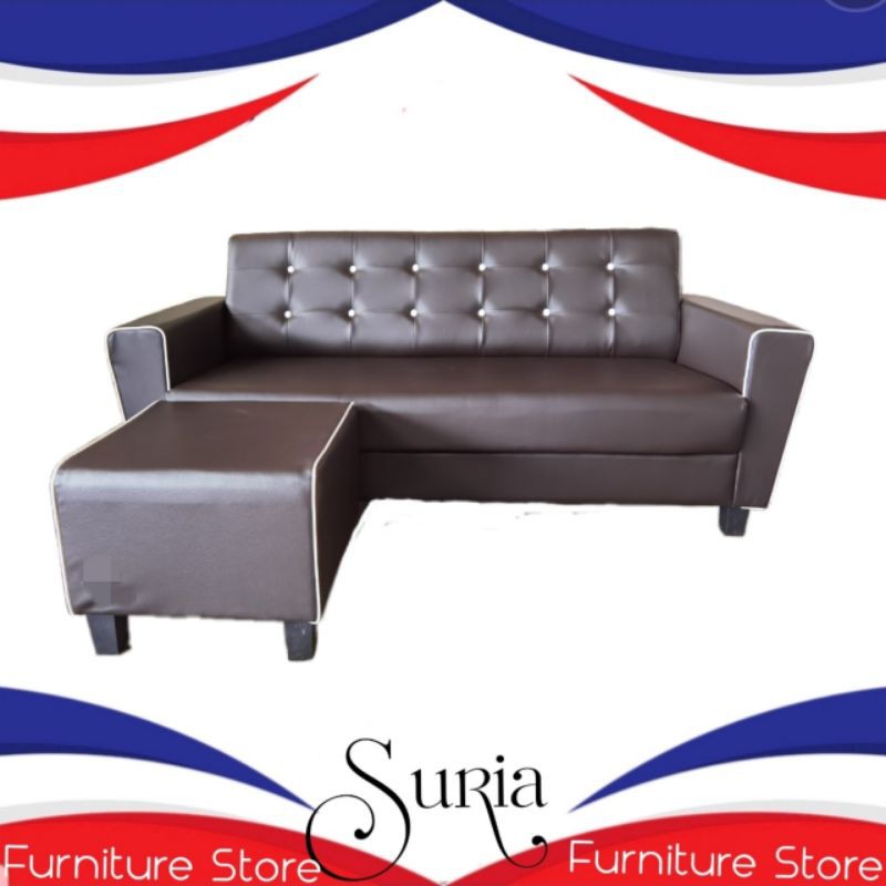 [SIAP PASANG]Suria-Living Room L ' Sofa / L Shape Sofa / 3 Seater + 1 ...