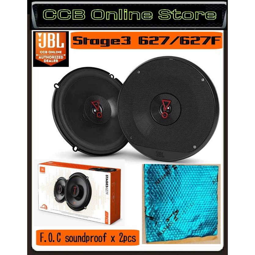 JBL Stage3 627 with Grill/627F without Grill 6-1/2" 2-Way Car Audio Speakers 45WRms 225W Peak ...