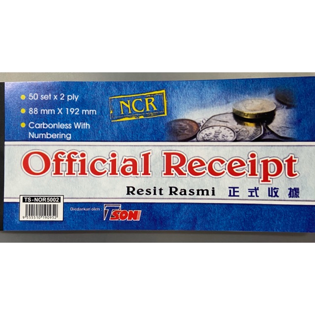 Official Receipt NCR 50set x 2ply TS-NOR5002 | Shopee Malaysia