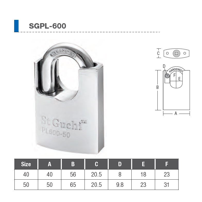 St Guchi SGPL-600 50mm Armoured Pad Lock | Shopee Malaysia