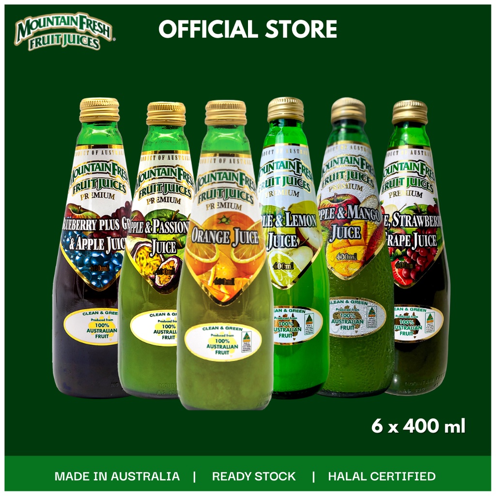 Mountain Fresh ORIGINAL Cold-Pressed Juices 6 x 400ml - Made from 100% ...