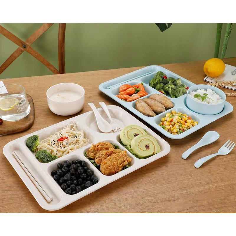 Pinggan makan kanak-kanak, pinggan grid, set, pinggan makan pelajar ...