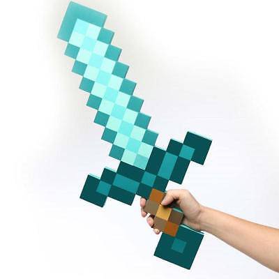 Minecraft Large Blue Diamond Sword Pickaxe axe EVA foam Game Play for ...