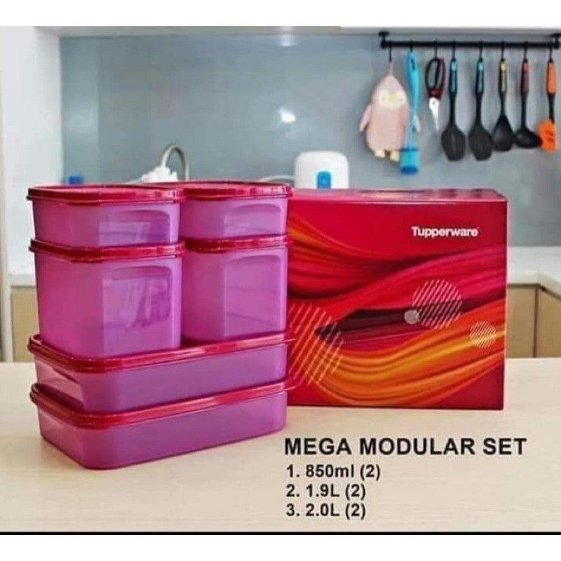 Mega Modular Set Purple Tupperware | Shopee Malaysia