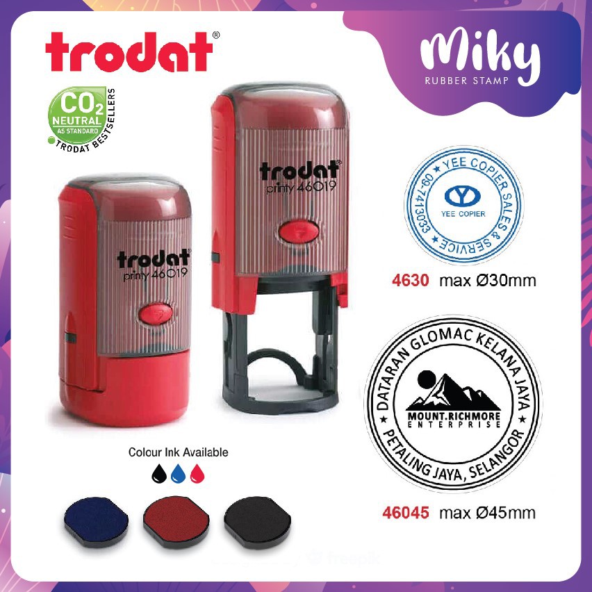 Trodat Self-inked Round Stamp 46019/ 46025/ 4630/ 4642/ 46045. Refill ...