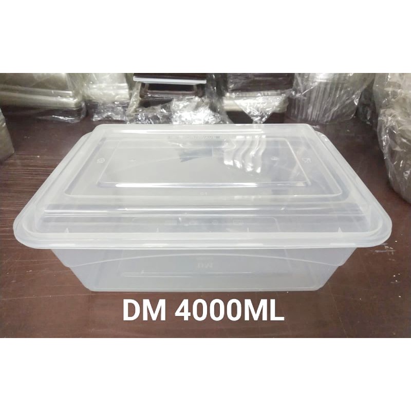 Foodgrade Thinwall DM 4000ML Plastic Food Box CONTENTS 10PCS Base and Lid | Shopee Malaysia