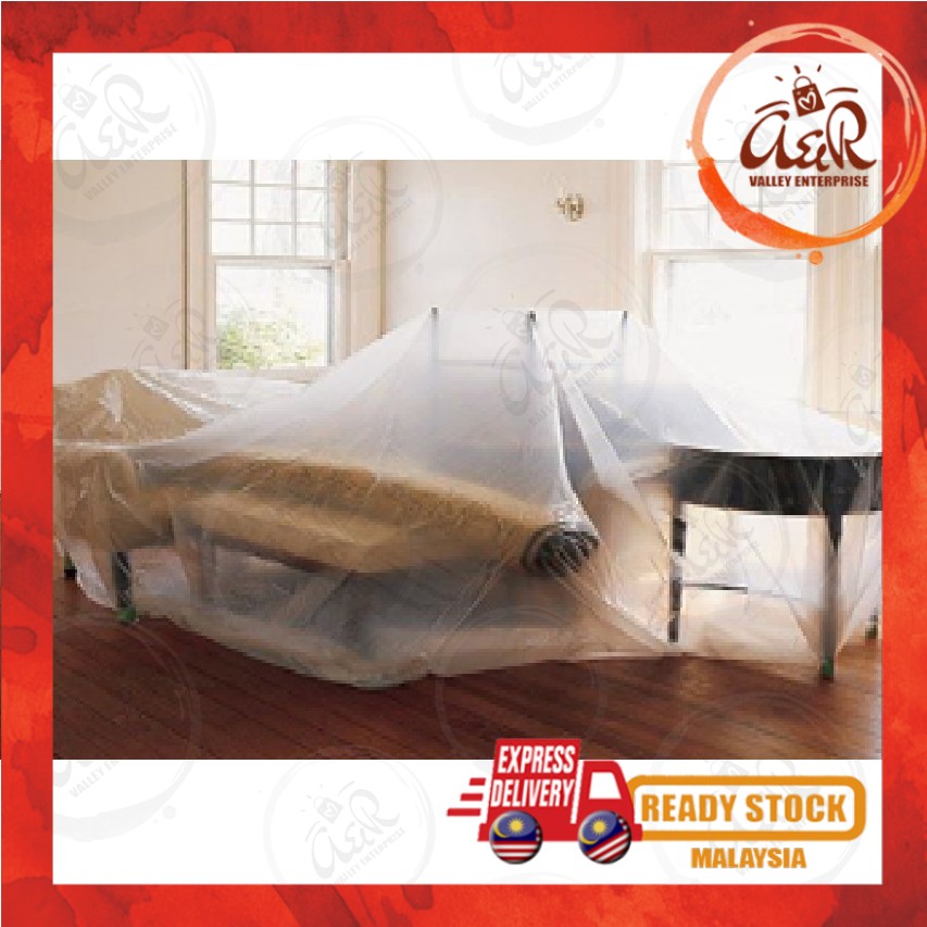( 9FT x 30FT ) P.E SHEET PLASTIC COVER FOR FLOOR & FURNITURE | Shopee ...