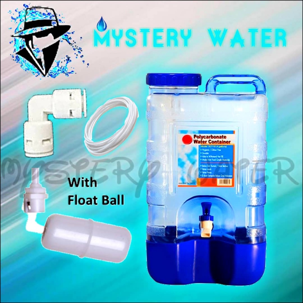 4 Gallon Polycarbonate Water Container With Float Ball ( 15 Liter ...