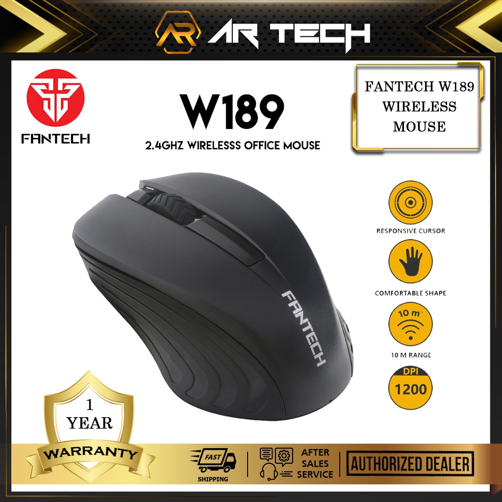 FANTECH W189 Wireless Mouse 1200 DPI Wireless 2.4GHz Office Mouse (AA ...