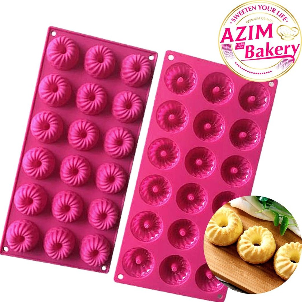 Acuan Mini Kek Chiffon | 18 Cavity Chiffon Mold Acuan Mousse Kek ...