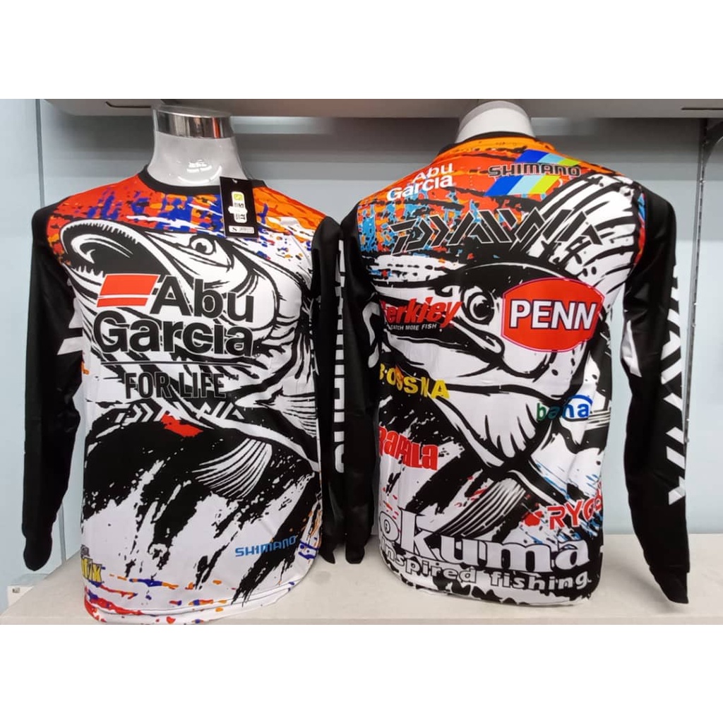 A5R5 163 WHITE Baju Memancing Microfibre Sublimition Fishing Jersey ...