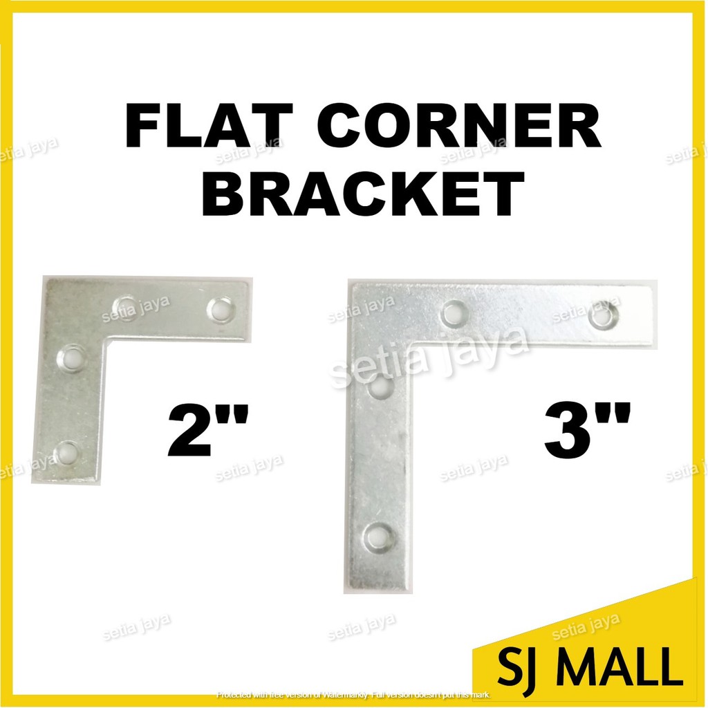FLAT CORNER BRACKET 2", 3" (Thickness 2mm) 90 degree | Shopee Malaysia