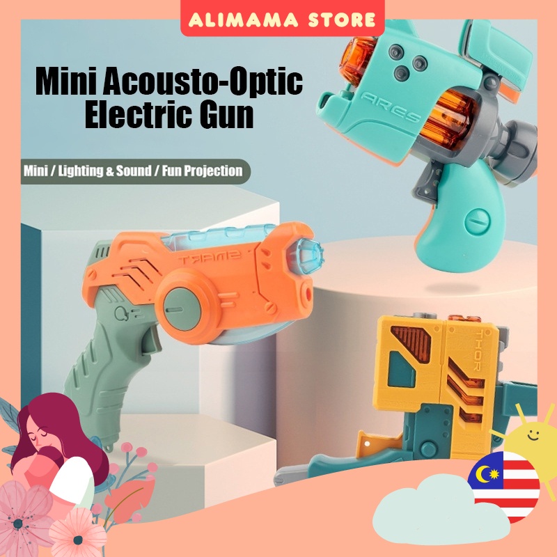 Children Kids Mini Acousto-Optic Electric Gun Toy Small Space Gun Toys ...