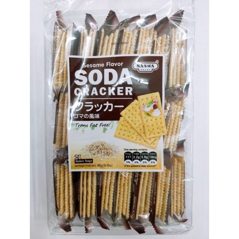 SANWA Soda Cracker [ Original / Grains / Saltine / Sesame] 23g x 21pcs ...
