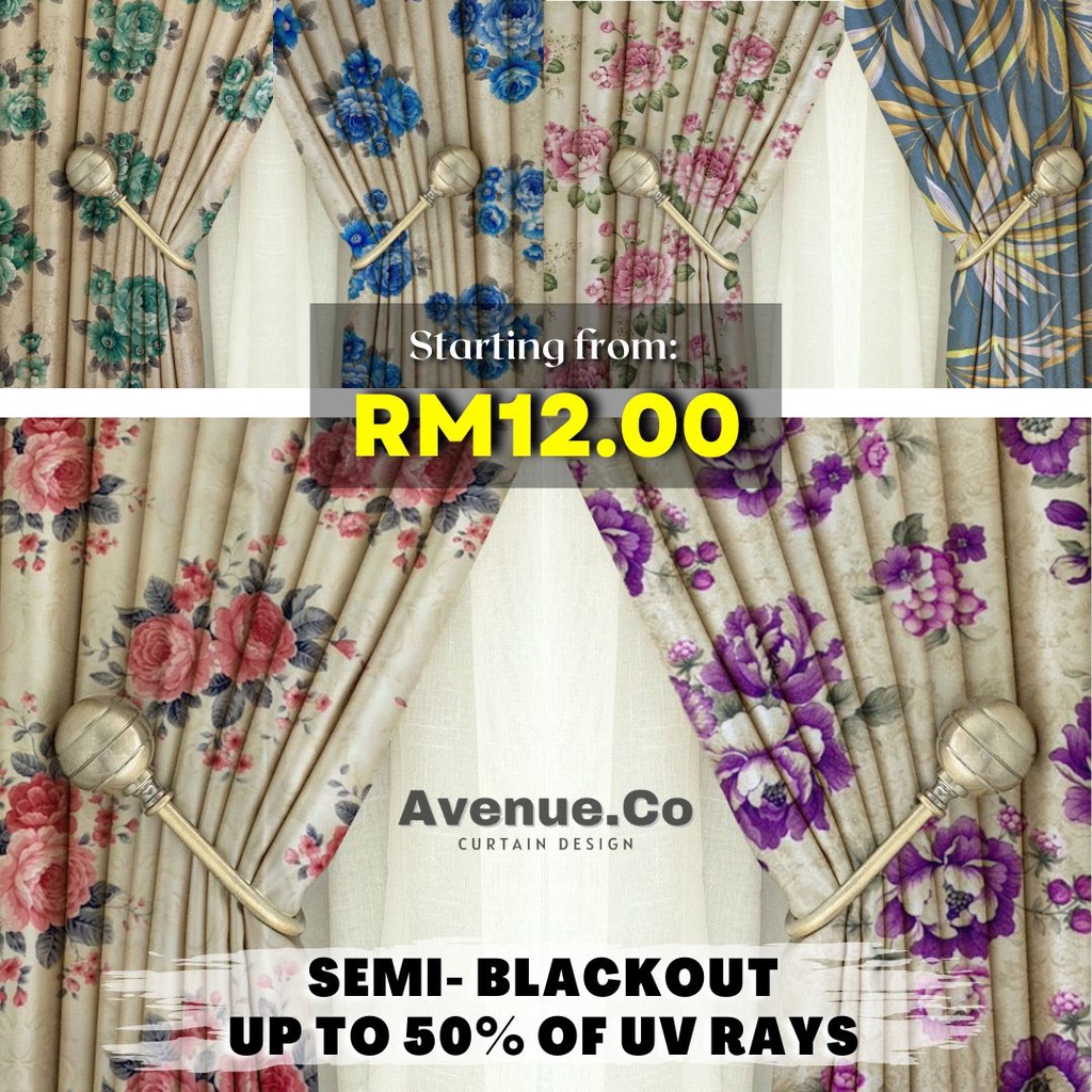 NEW!!! Langsir Bercorak Design Baru (10 Corak) / Langsir RING TYPE ...