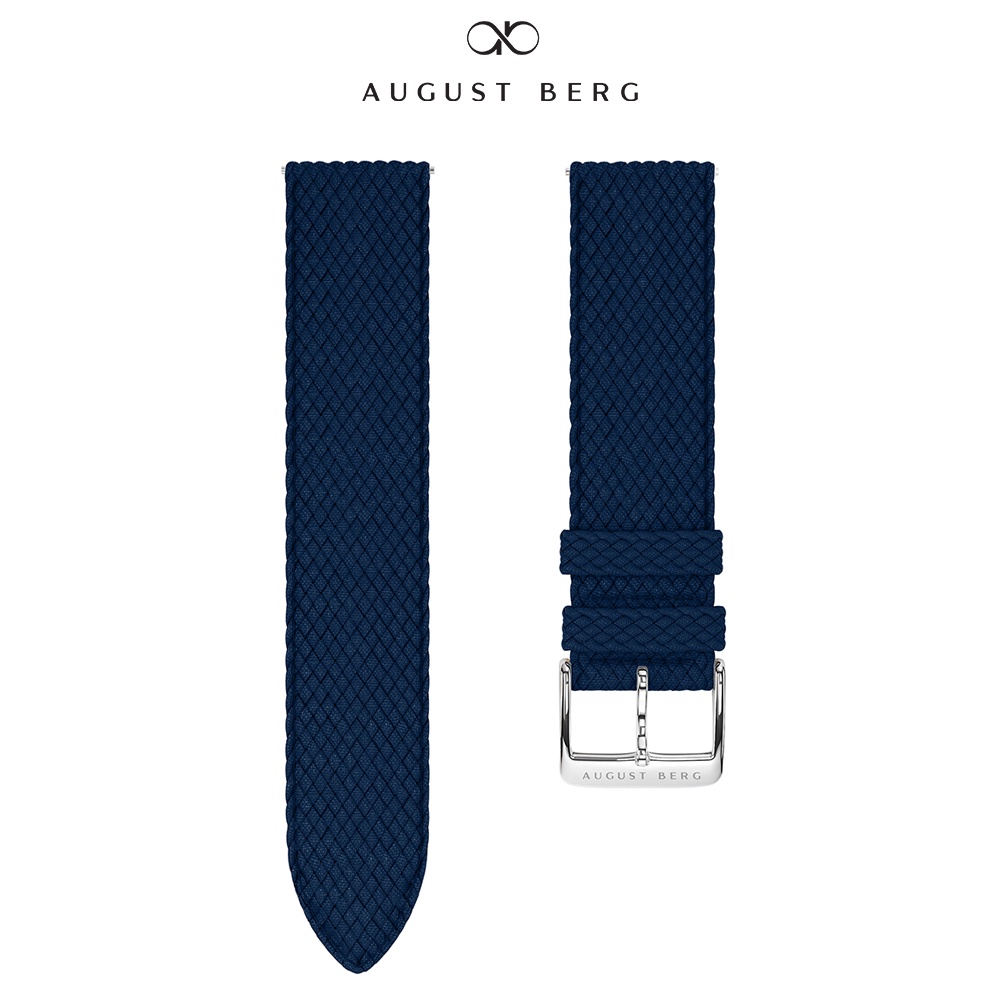 August Berg Deep Blue Perlon Silver Buckle Watch Strap | Shopee Malaysia