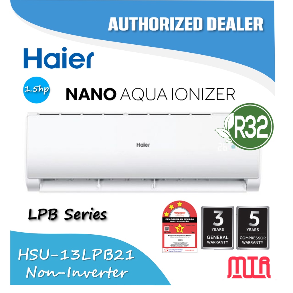 Midea 1.0HP / 1.5hp / 2.0HP R32 NON INVERTER AIRCOND /Haier HSU-10LPB21 ...
