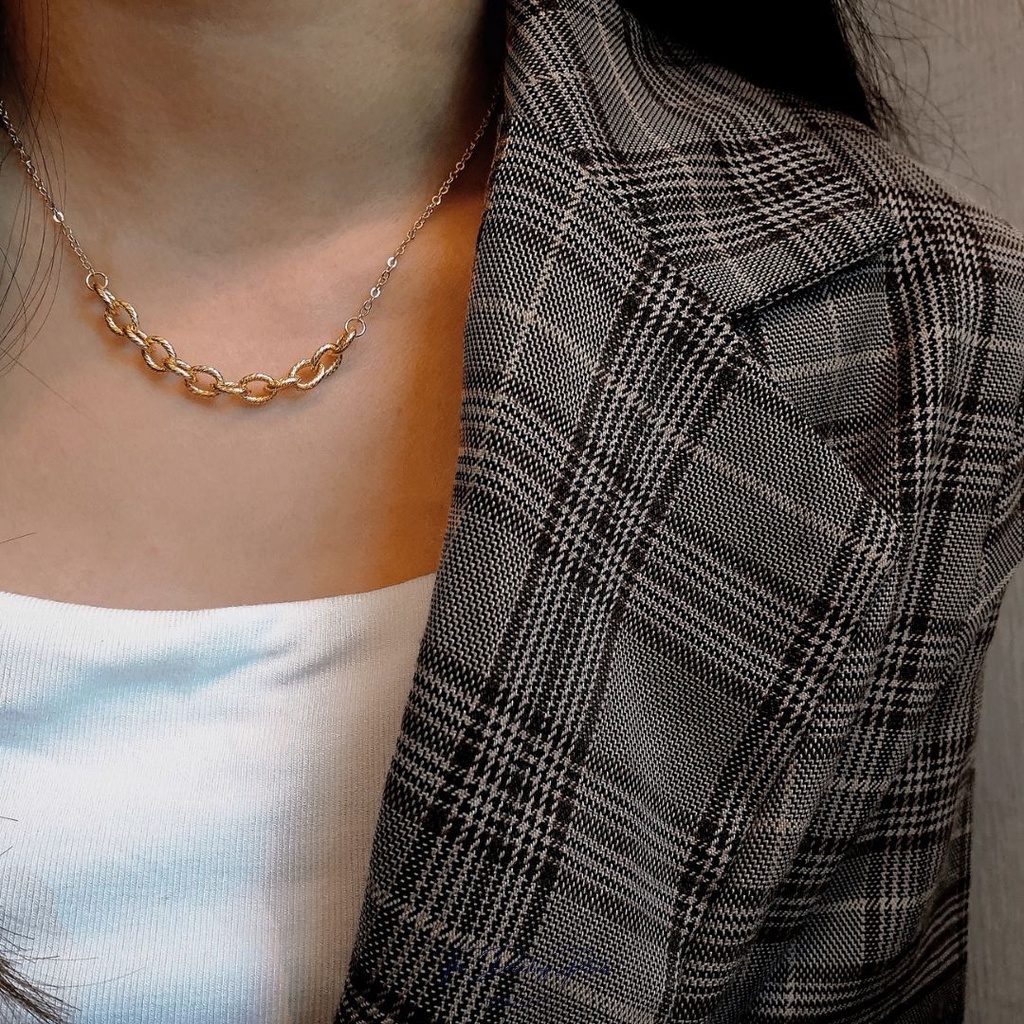 DAZZLING handmade Korean Simple Mix Big Chain Necklace | Shopee Malaysia