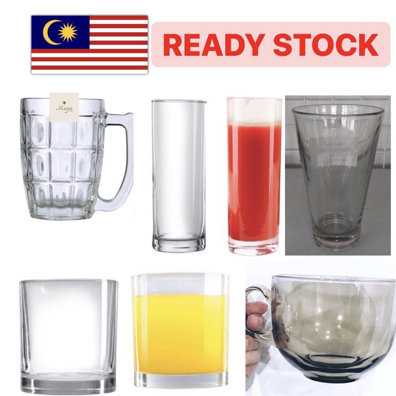 Gelas Kaca Besar // Mug kaca Pelbagai Bentuk dan Saiz // Gelas IKEA ...
