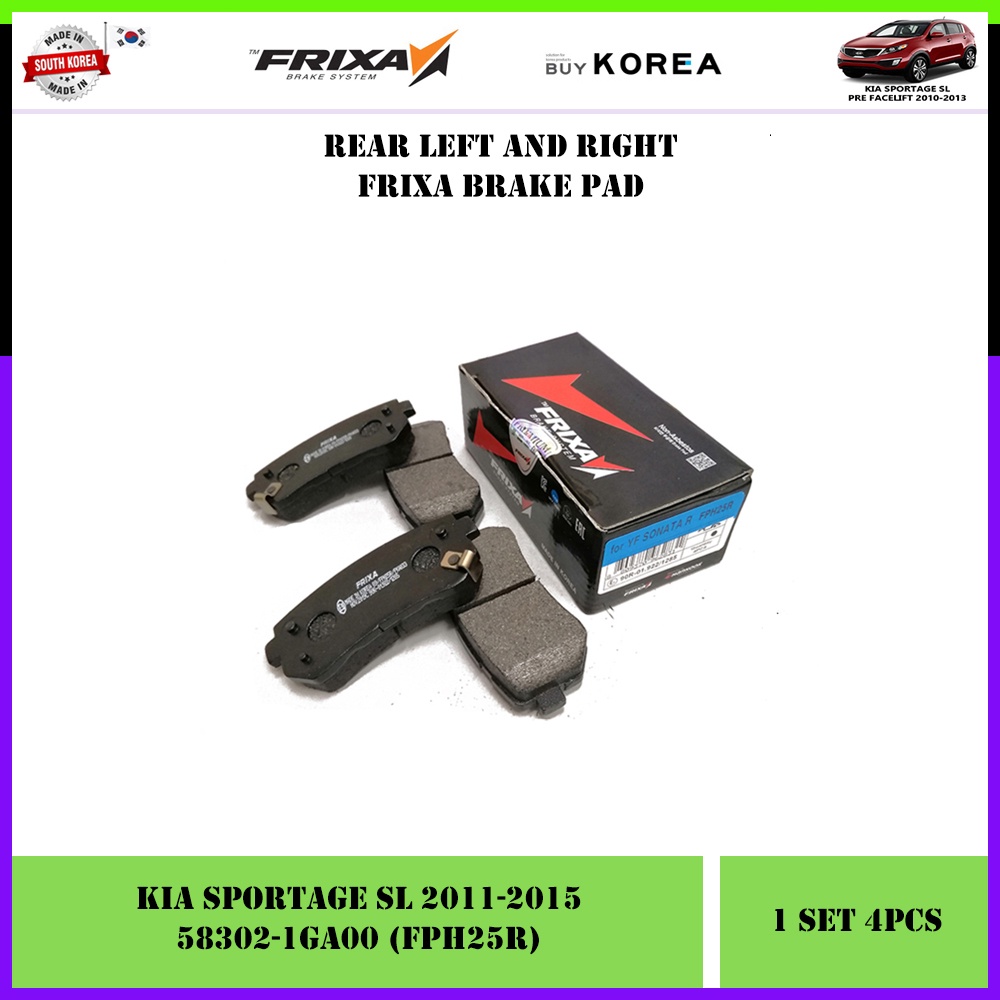 Kia Sportage SL 2010-2015 Frixa Brake Pad (Front FPK25 / Rear FPH25R ...
