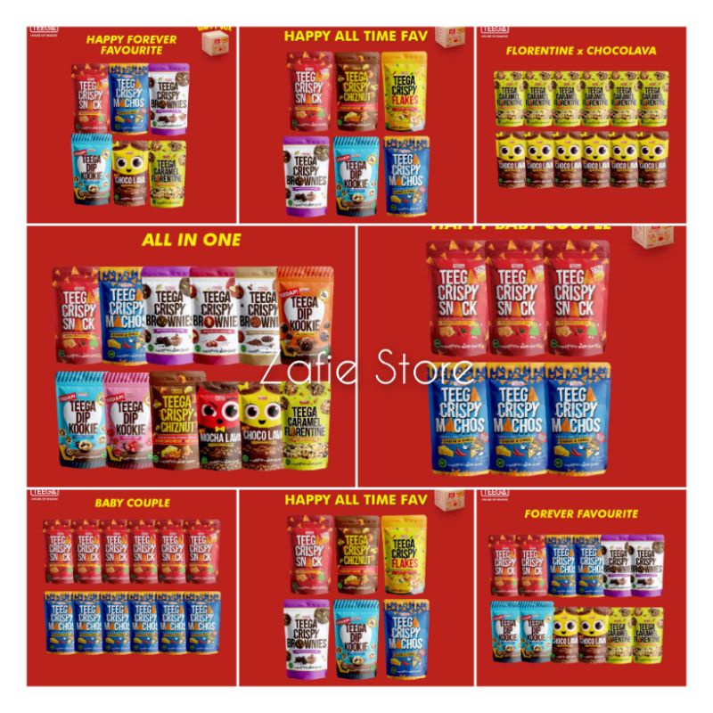 [🔥48 COMBO BOX🔥] TEEGA Crispy Snack | Crispy Brownies | Nachos | Daging ...
