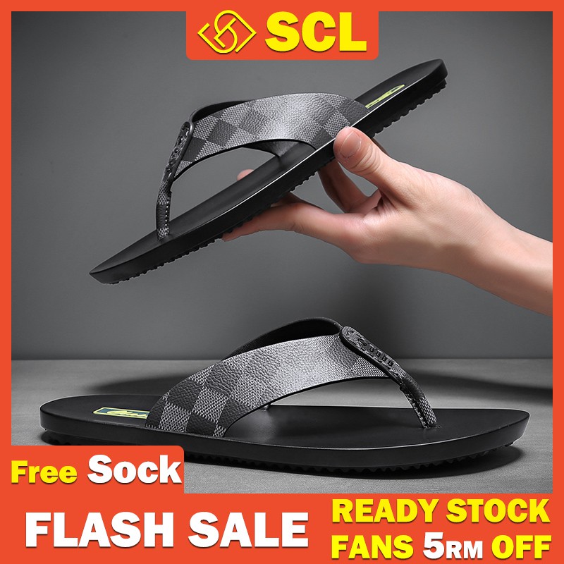 [SCL][ 3 Colors ] Men's Casual Sandal Cow Leather Fashion Style Flip ...