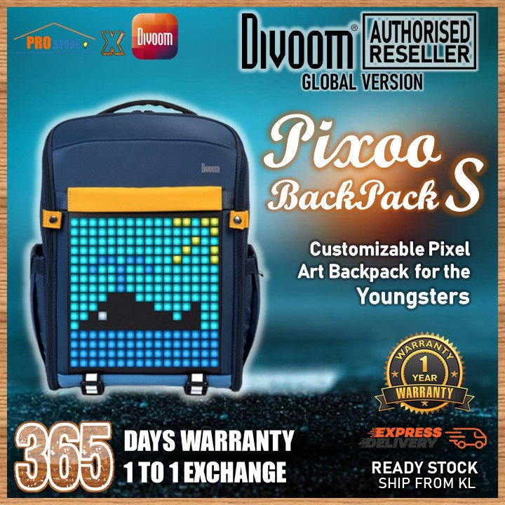 [Original] Divoom Pixoo BackPack S RGB With Smart LED Pixel Art Display ...