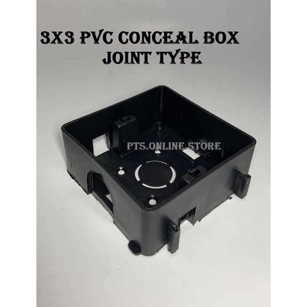 Buy 10pcs x 3X3 PVC CONCEAL BOX (BLACK) - JOINT TYPE Kotak Suis Hitam ...
