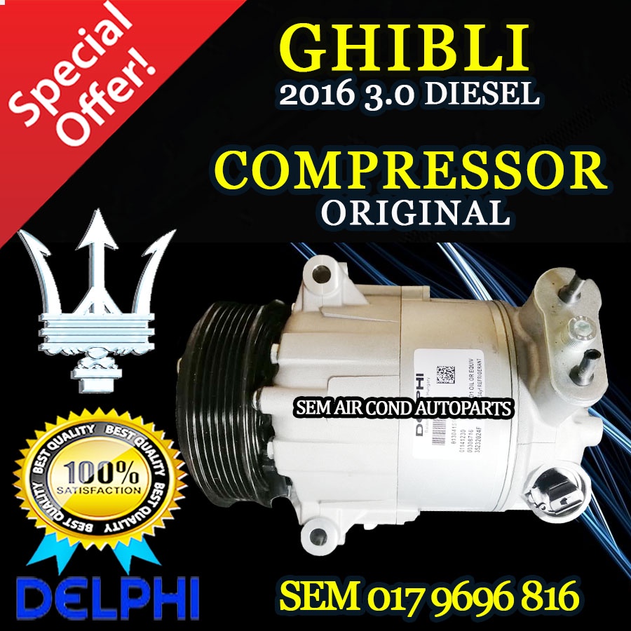 MASERATI GHIBLI 2016 YEAR 3.0CC DIESEL 6PK ORIGINAL DELPHI COMPRESSOR ...