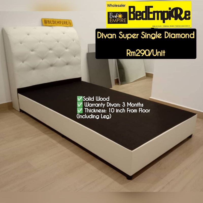 Super Single Divan Diamond WITHOUT Mattress (Direct From Factory ...
