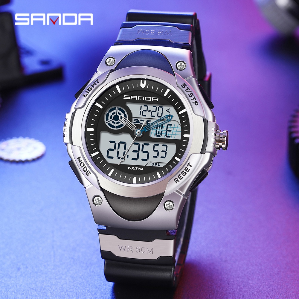 SANDA Men's Multi-Sport Watch Dual Display Luminous LED Digital Watch ...