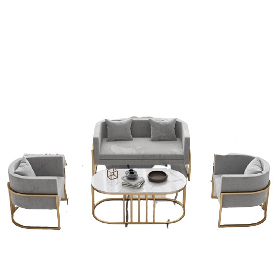 GREY COFFEE TABLE SOFA SET 5 Seater Fabric lounge sofa meja kopi living ...