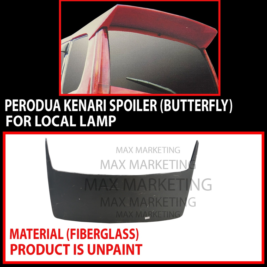 M153 PERODUA KENARI SPOILER (BUTTERFLY) FOR LOCAL LAMP FIBERGLASS ...