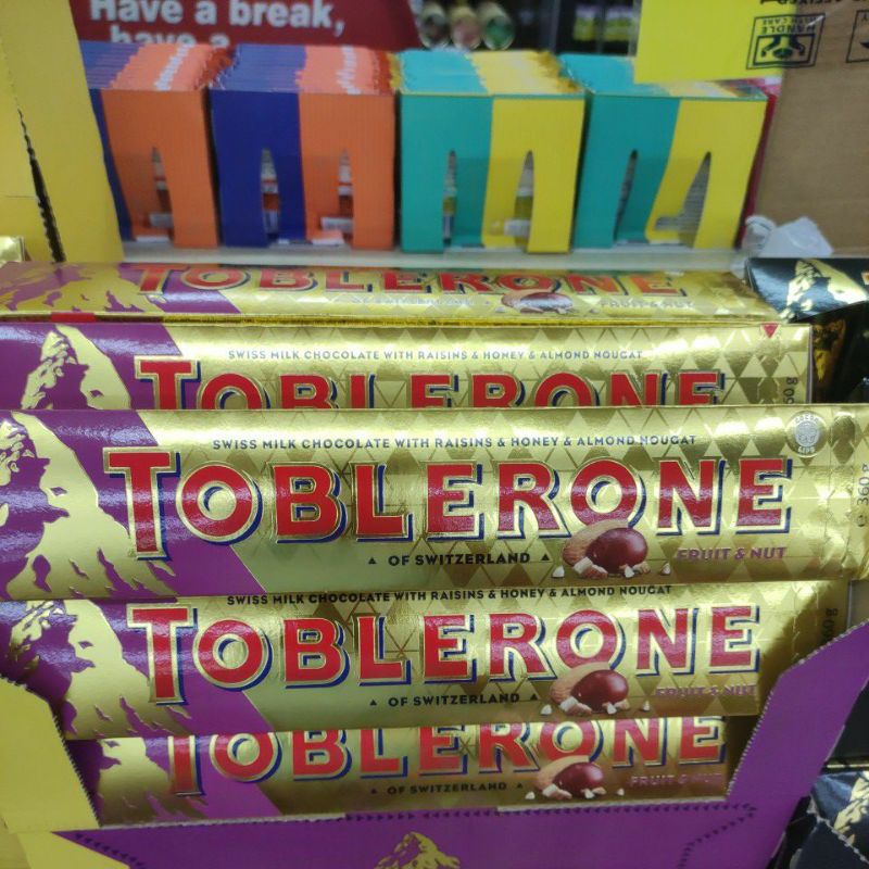 Toblerone 360g (giant size) Swiss Milk Chocolate with Raisins & Honey ...