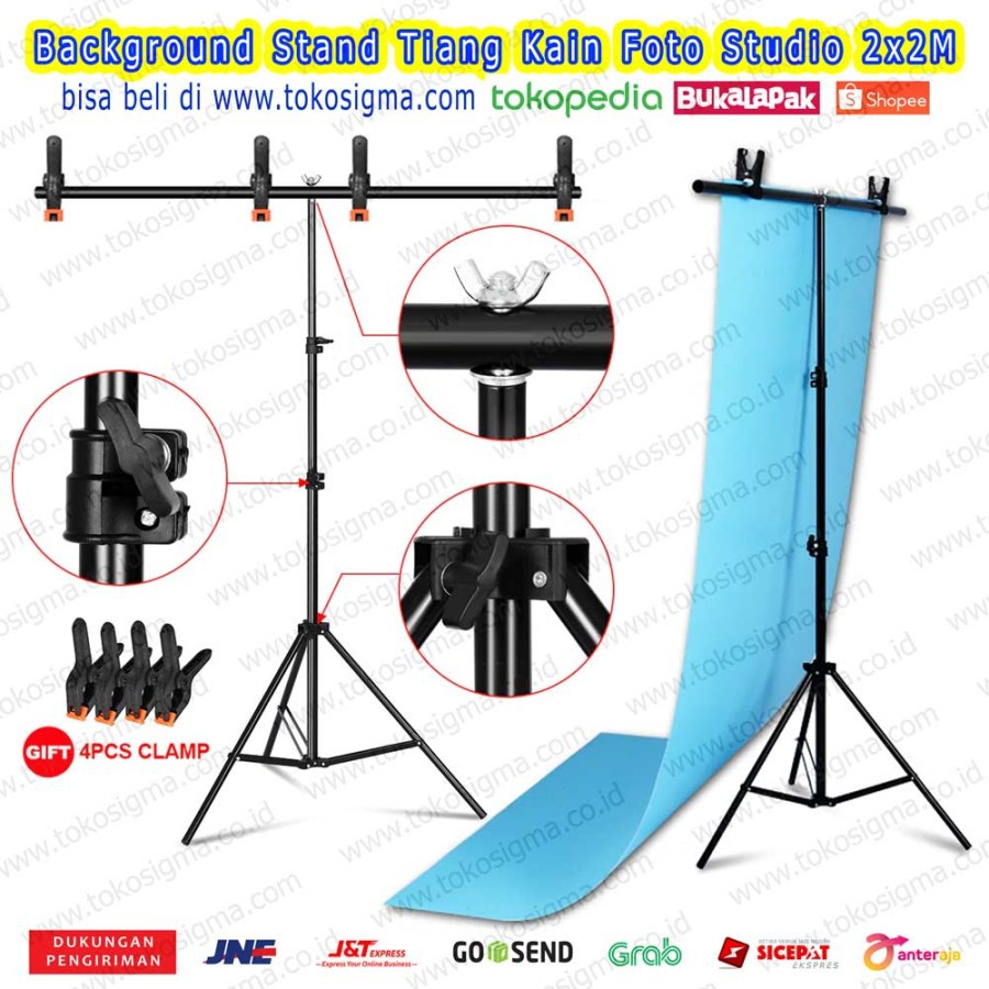 Backdrop 2x2 MT Stand Tripod Pole Green Screen Photo Studio Backdrop ...