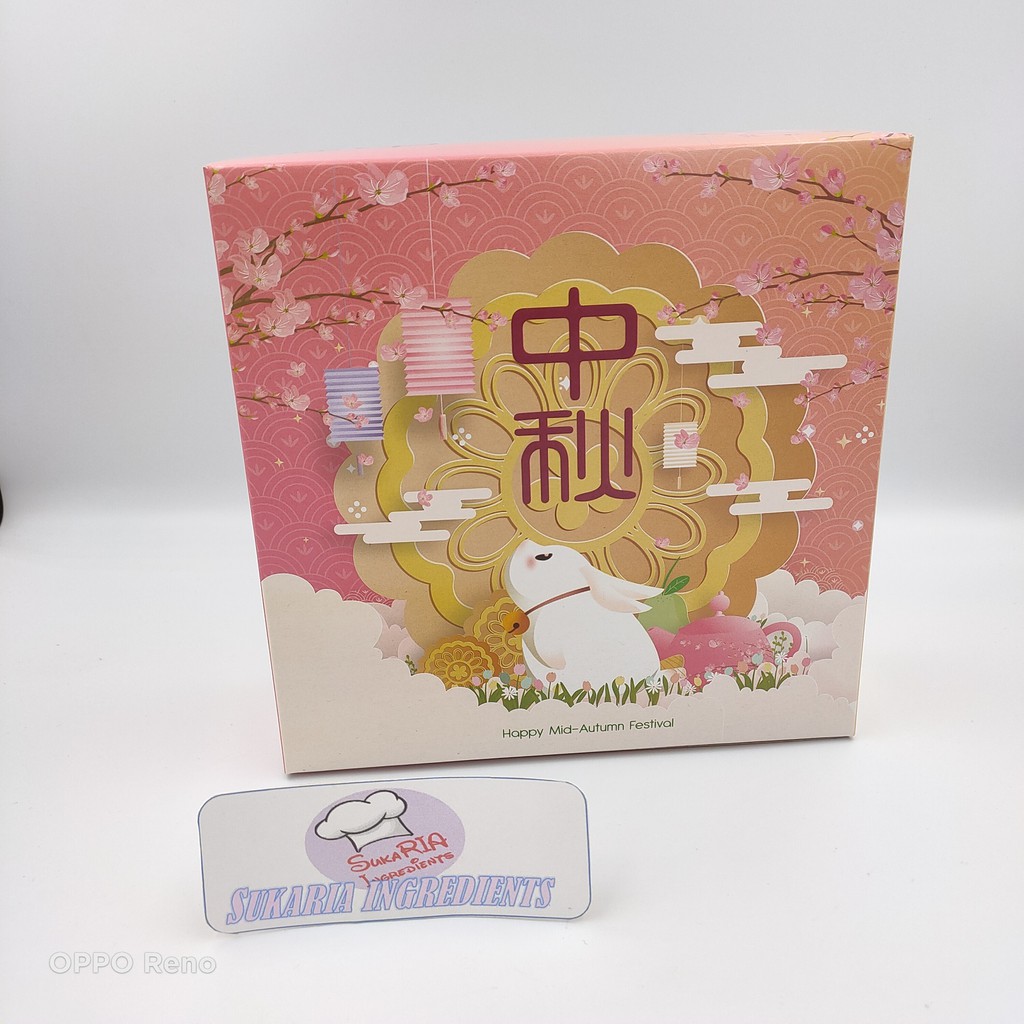 4IN1 MOONCAKE BOX " PINK " RABBIT / 四粒装“粉色”白兔中秋传统月饼礼盒 ( 5PCS ) | Shopee ...