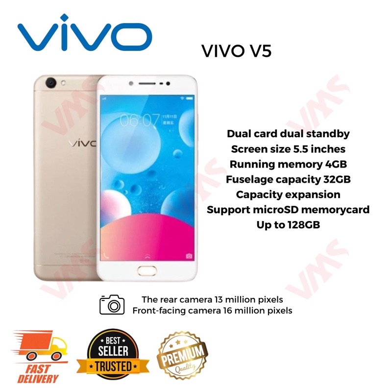 Vivo V5 (4+32) Original Import Set New | Shopee Malaysia