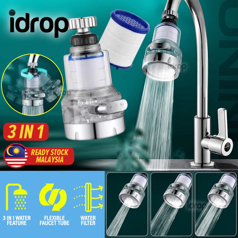idropmy [ 3 IN 1 ] Water Filter Purifier Faucet / Paip Penapis Air 3 ...
