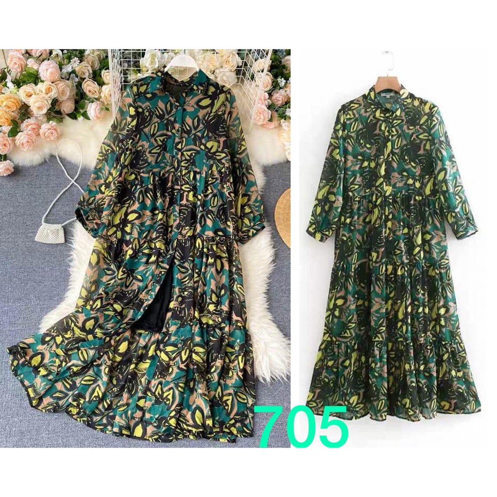 [VM] - long floral bolero dress// Chiffon Dress Women's Fashion Bolero ...