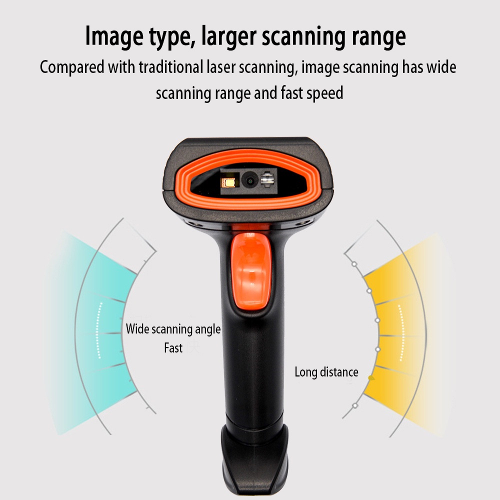 Handheld 1D Barcode Scanner Wired USB Type Portable For POS P2P Laser ...