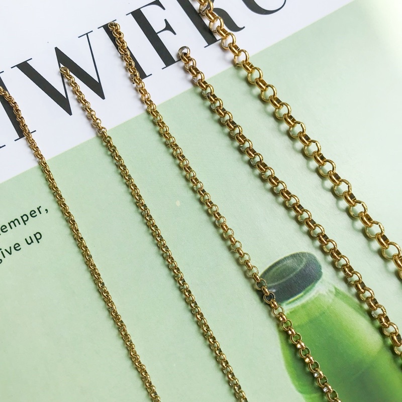 Stainless steel Rolo Chain 1m/ Tarnish resistant/ DIY necklace chain ...