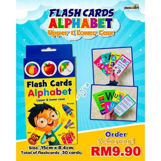 FLASH CARDS ALPHABET (UPPER AND LOWER CASE)KAD IMBAS / By Mommy Happy ...