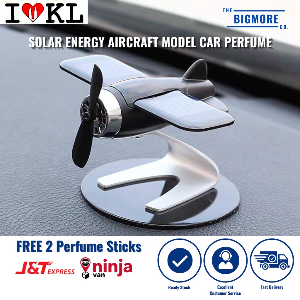 (Free 2 Perfume Sticks) Bigmore Solar Energy Aircraft Model Alloy ...
