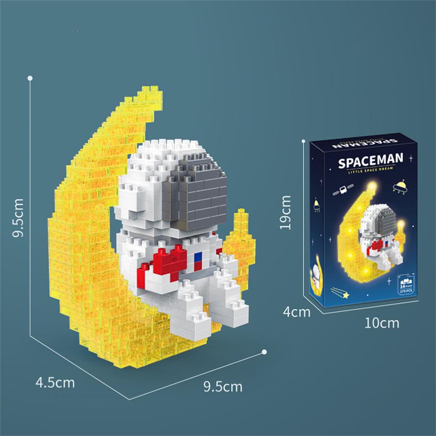 Led Flash Outer Space Mini Blocks Spaceman Model Cosmonaut Building Toy ...