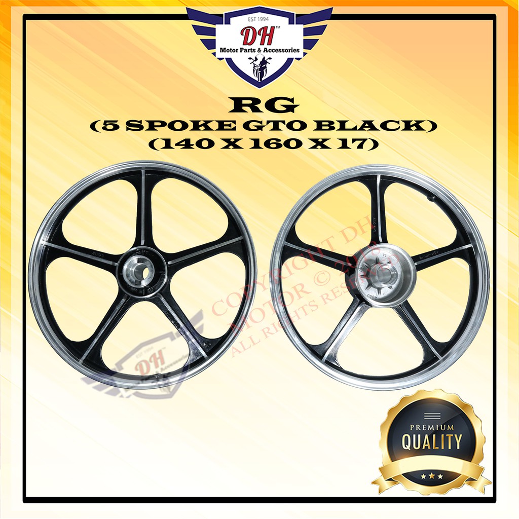 RG / RGV SPORT RIM WITH BUSH AND BEARING 5 SPOKE GTO 140 X 160 X 17 ...