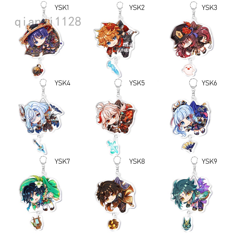 Cute Genshin Impact Game Character Acrylic Keychain SAYU Yoimiya Kazuha ...