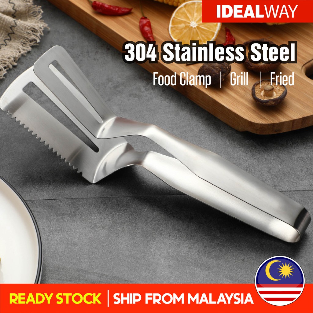 Idealway 304 Stainless Steel Grill | Fried Spatula Flipper Food Clamp ...